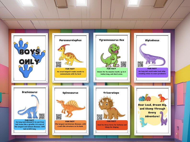 Interactive Dinosaur QR Code Poster for Kids | Fun and Educational | 11 ...