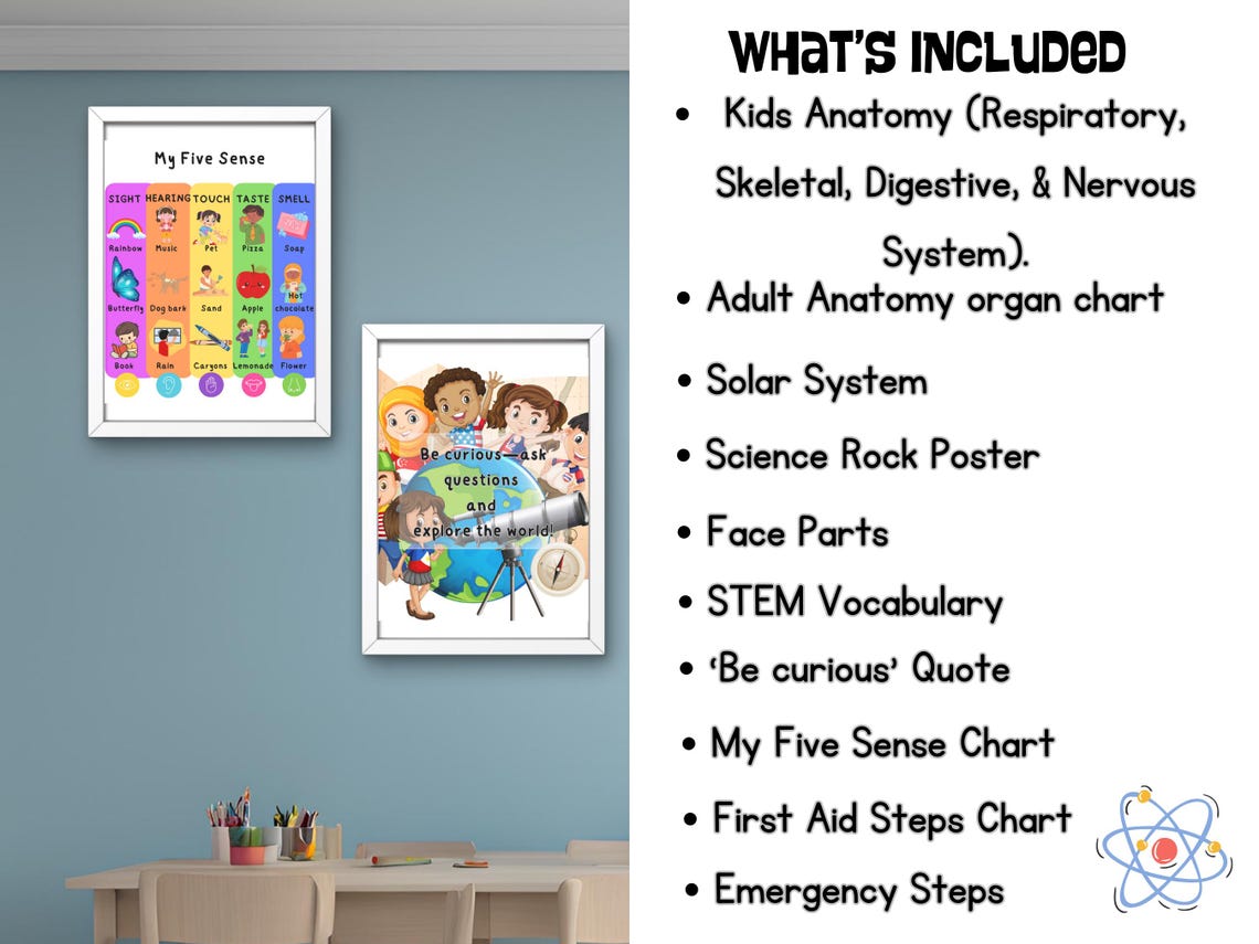 Science Posters for Kids: STEM Learning, Human Anatomy (PDF Set) - Etsy