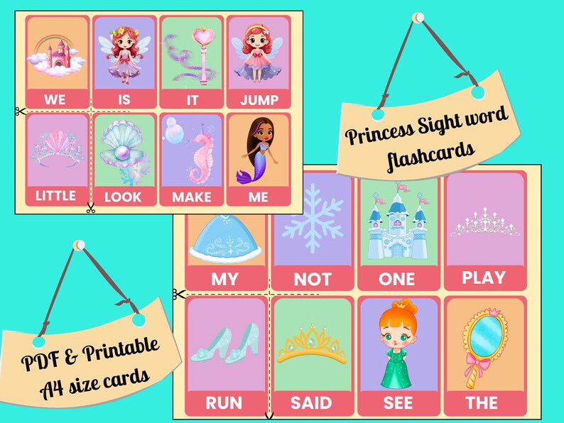 Princess Sight Word Adventure Bundle: Flashcards N Workbook for Fun ...