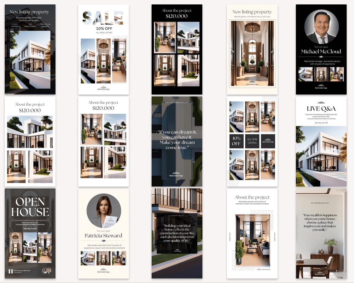 Pack 50 Instagram Posts & Stories Real Estate, Property Brokers ...