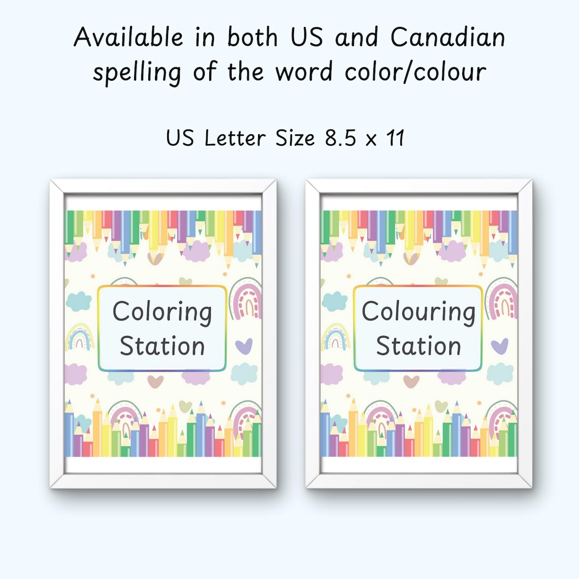Coloring Station Sign – Rainbow Birthday Party Decor (digital Download ...