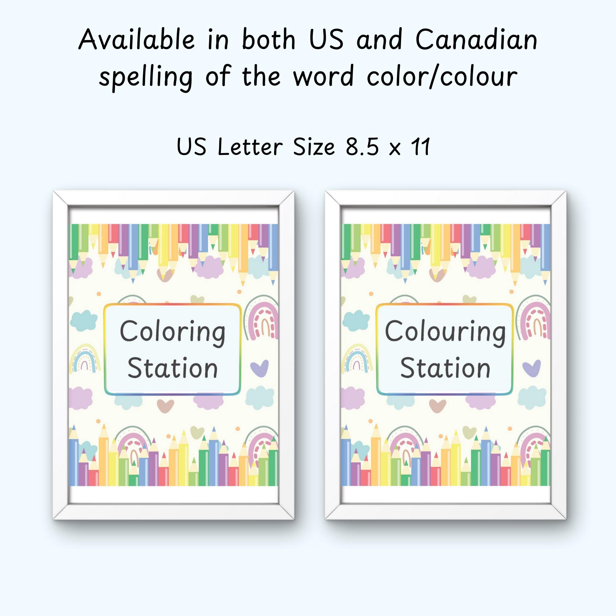 Coloring Station Sign - Kids Birthday Party Sign - Table Decor Birthday ...