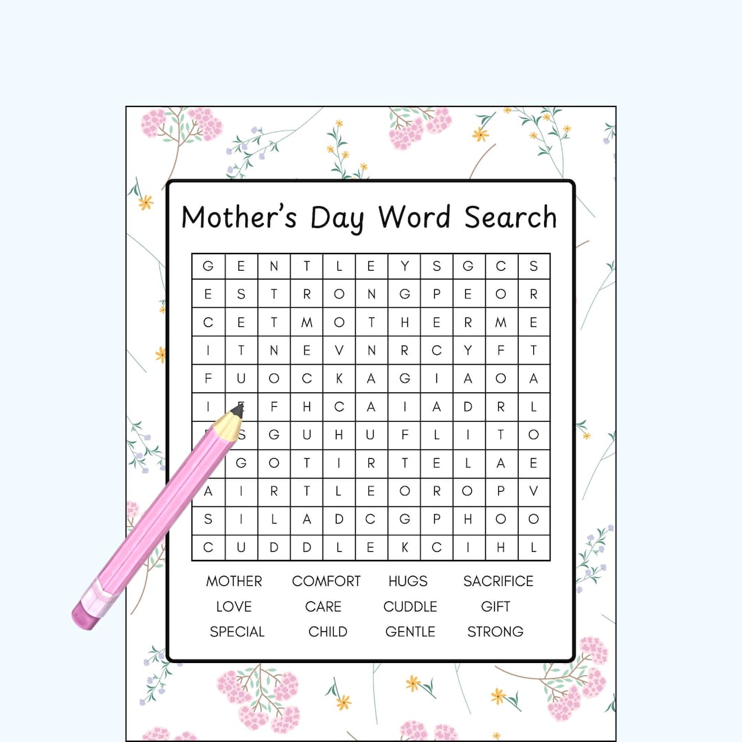 Mother’s Day Word Search - Printable Word Search- Kids Mother’s Day ...