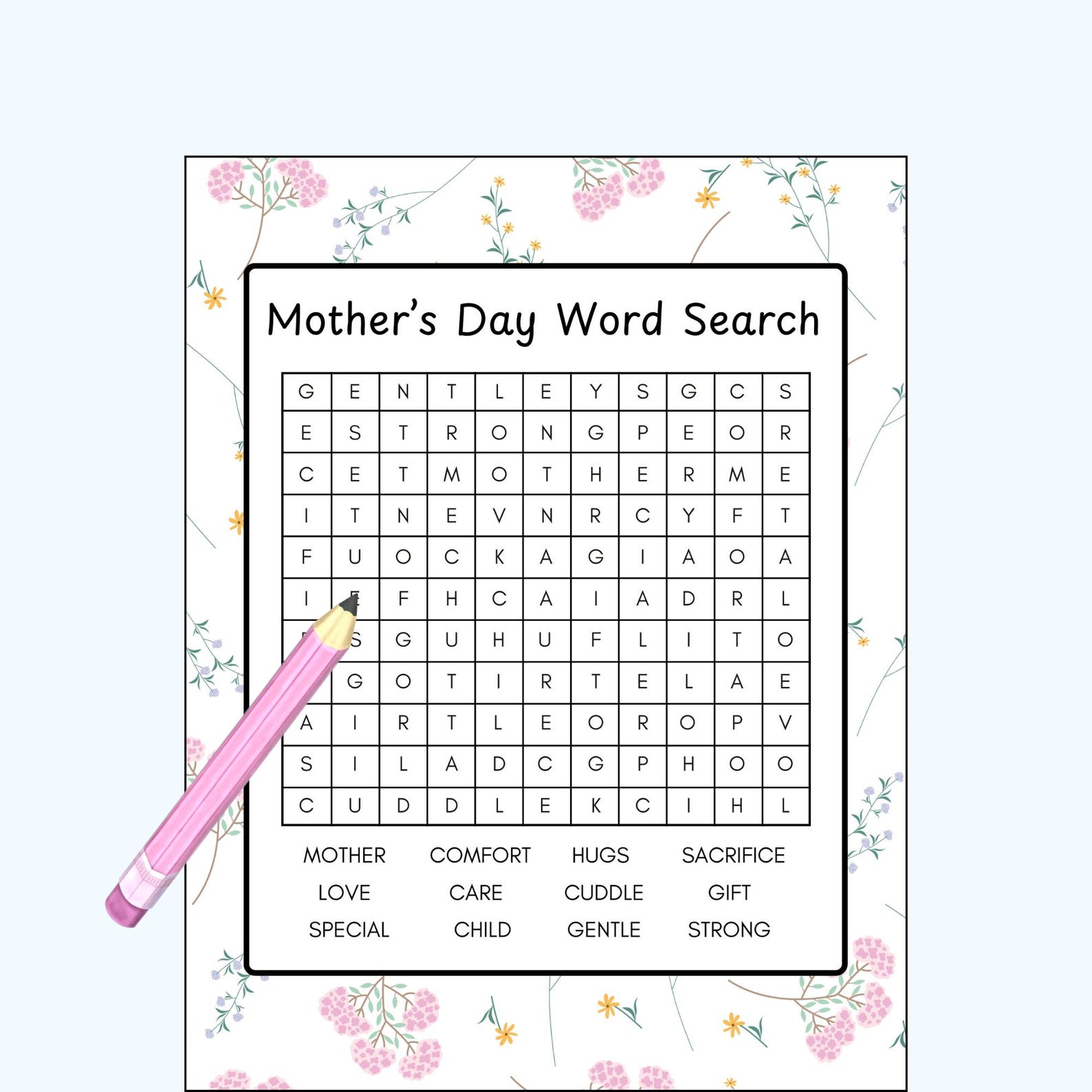 Mother’s Day Word Search - Printable Word Search- Kids Mother’s Day ...
