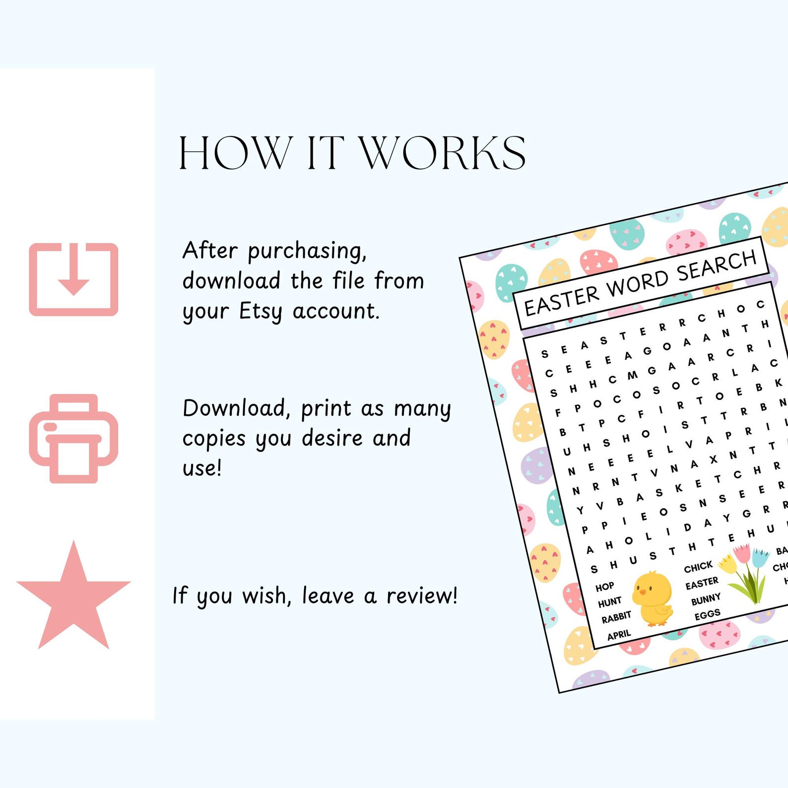 Printable Easter Word Search – Kids Activity Worksheet (PDF) - Etsy