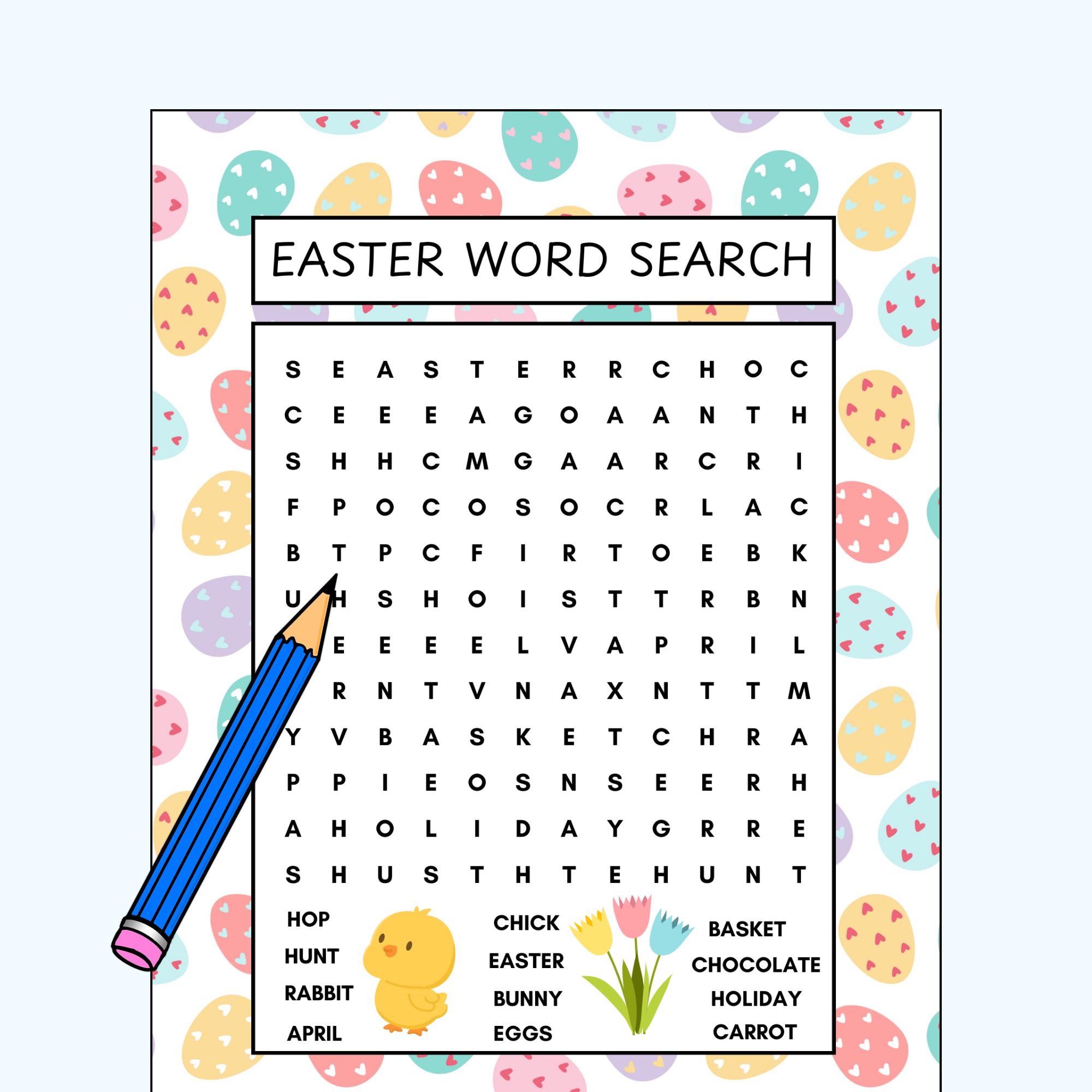 Easter Word Search - Word Search for Kids - Printable Easter Activity ...