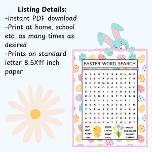 Easter Word Search - Word Search for Kids - Printable Easter Activity ...