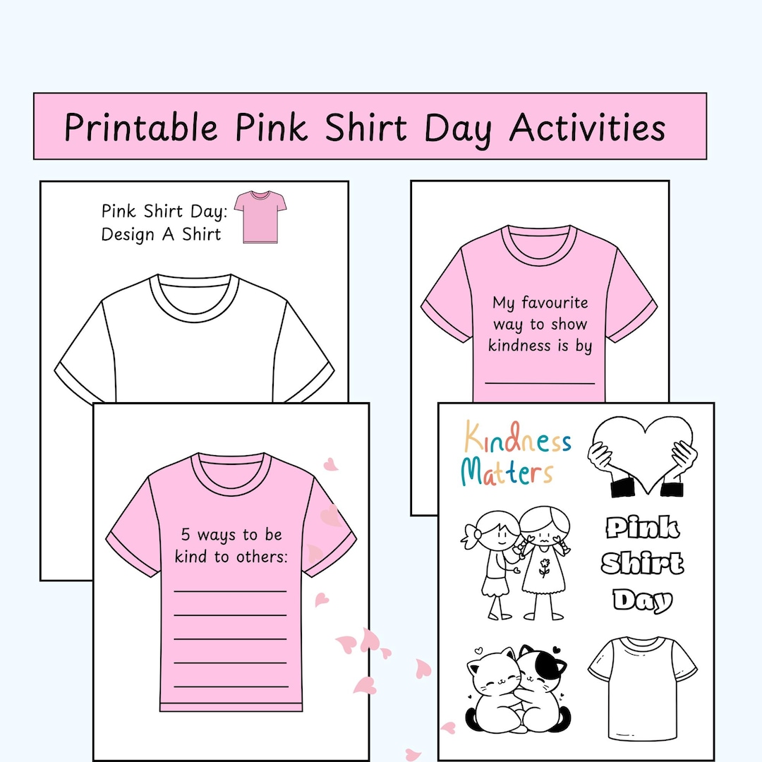 Pink Shirt Day Activities, Pink Shirt Day at School, Pink Shirt Day ...