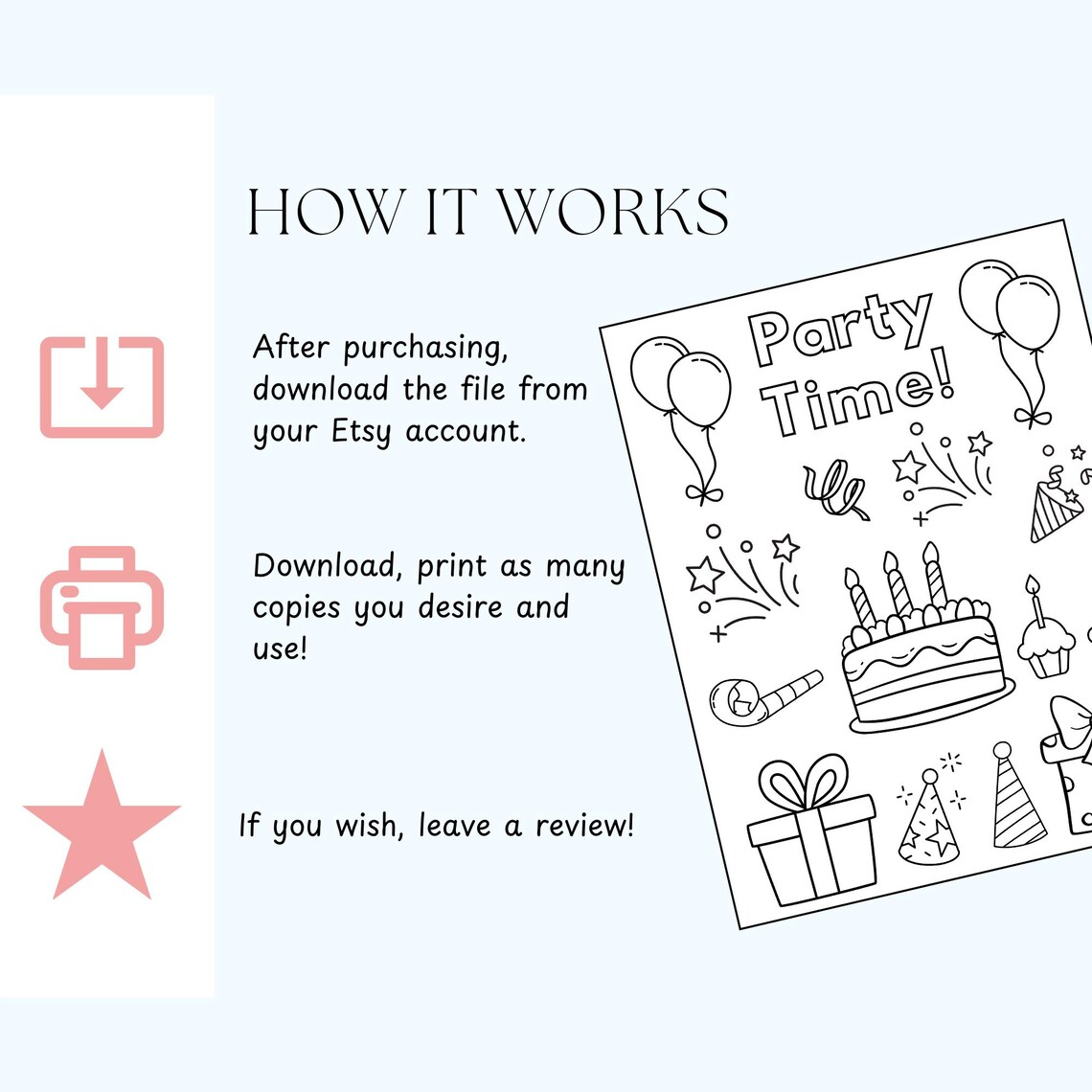 Birthday Party Activity - Birthday Coloring, Birthday Party Coloring ...