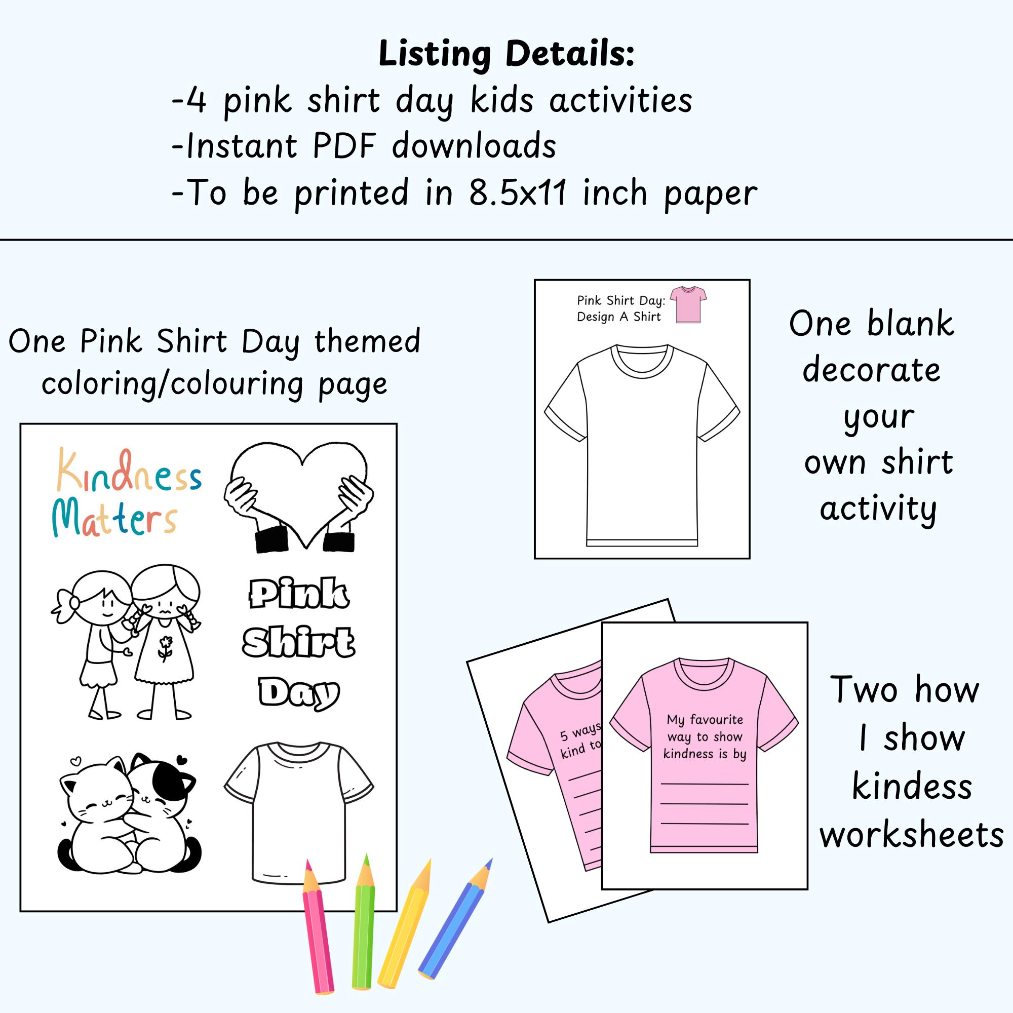Pink Shirt Day Activities, Pink Shirt Day at School, Pink Shirt Day ...