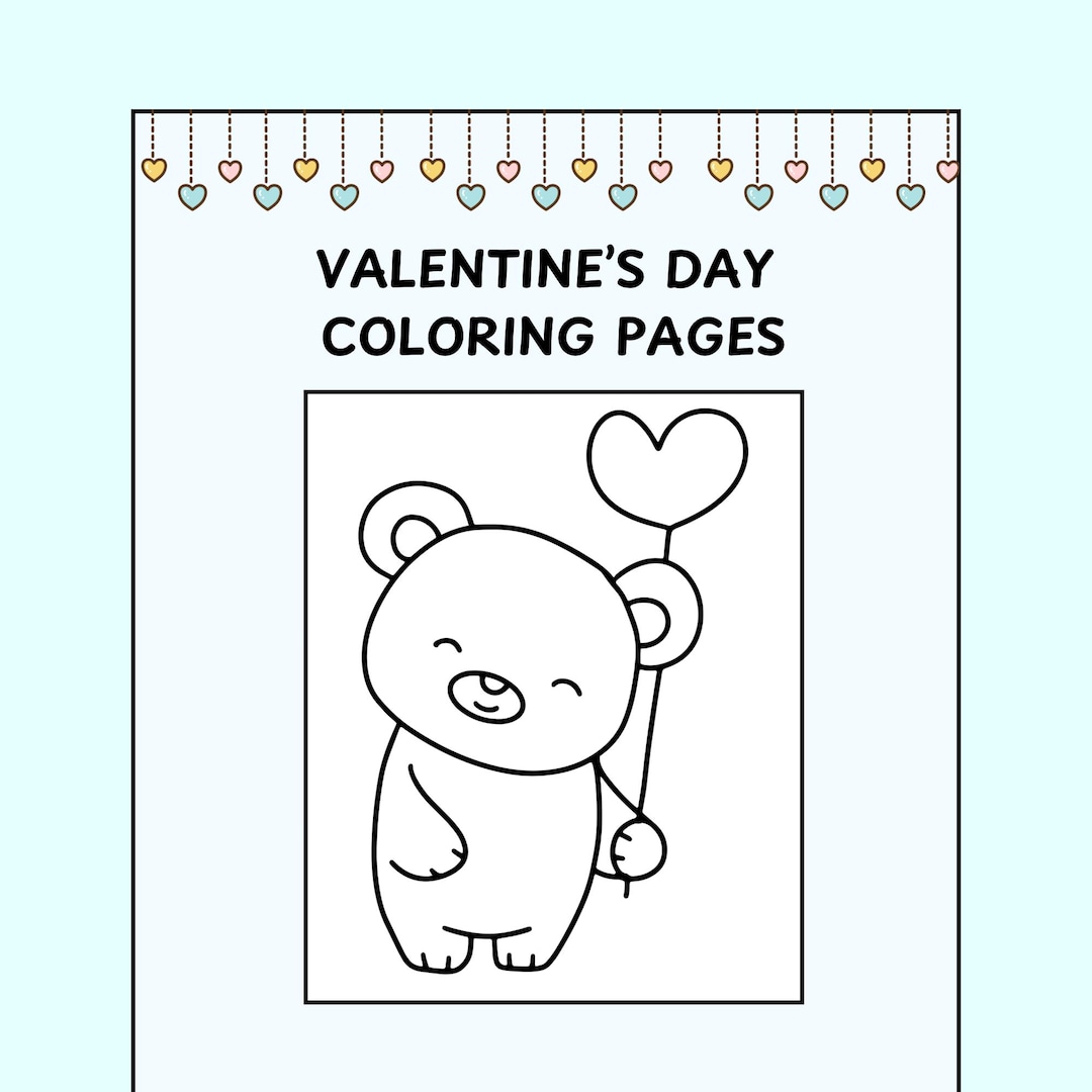 Kids Valentine's Day Coloring Printable Coloring Pages Kids Valentine's ...