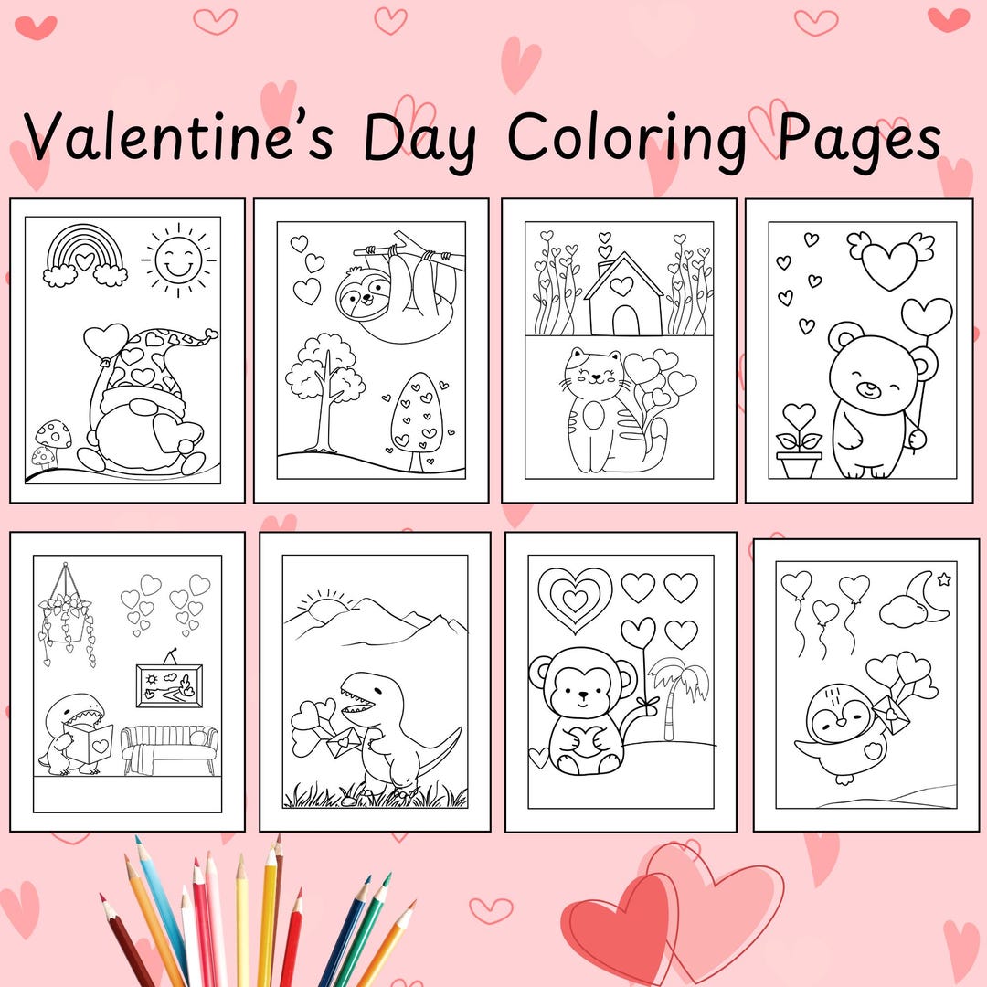 Valentines Coloring Pages for Kids Toddlers Preschoolers, Toddler ...