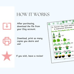 St. Patrick's Day Math Worksheet – Addition & Subtraction (printable ...