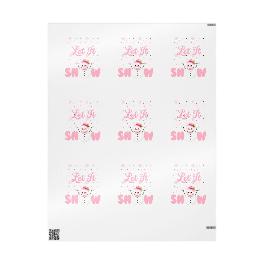 Let It Snow Wrapping Paper - Christmas Gift Wrap, Festive Holiday ...