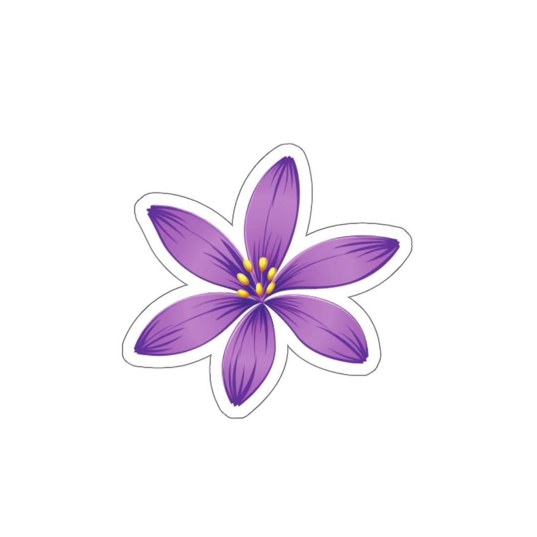 Purple Flower Sticker, Flower Sticker, Kindle Sticker, Aesthetic ...
