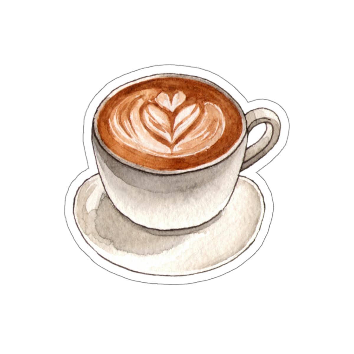 Coffee Cup Sticker Cappuccino Kiss-cut Stickers, Coffee Mug Decal ...