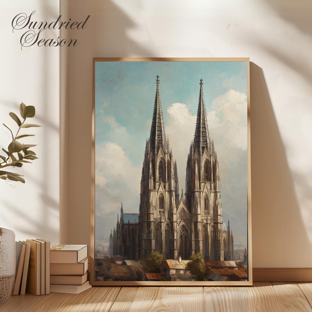 Cologne Cathedral Gothic Architecture Print, Historic German Wall Art ...
