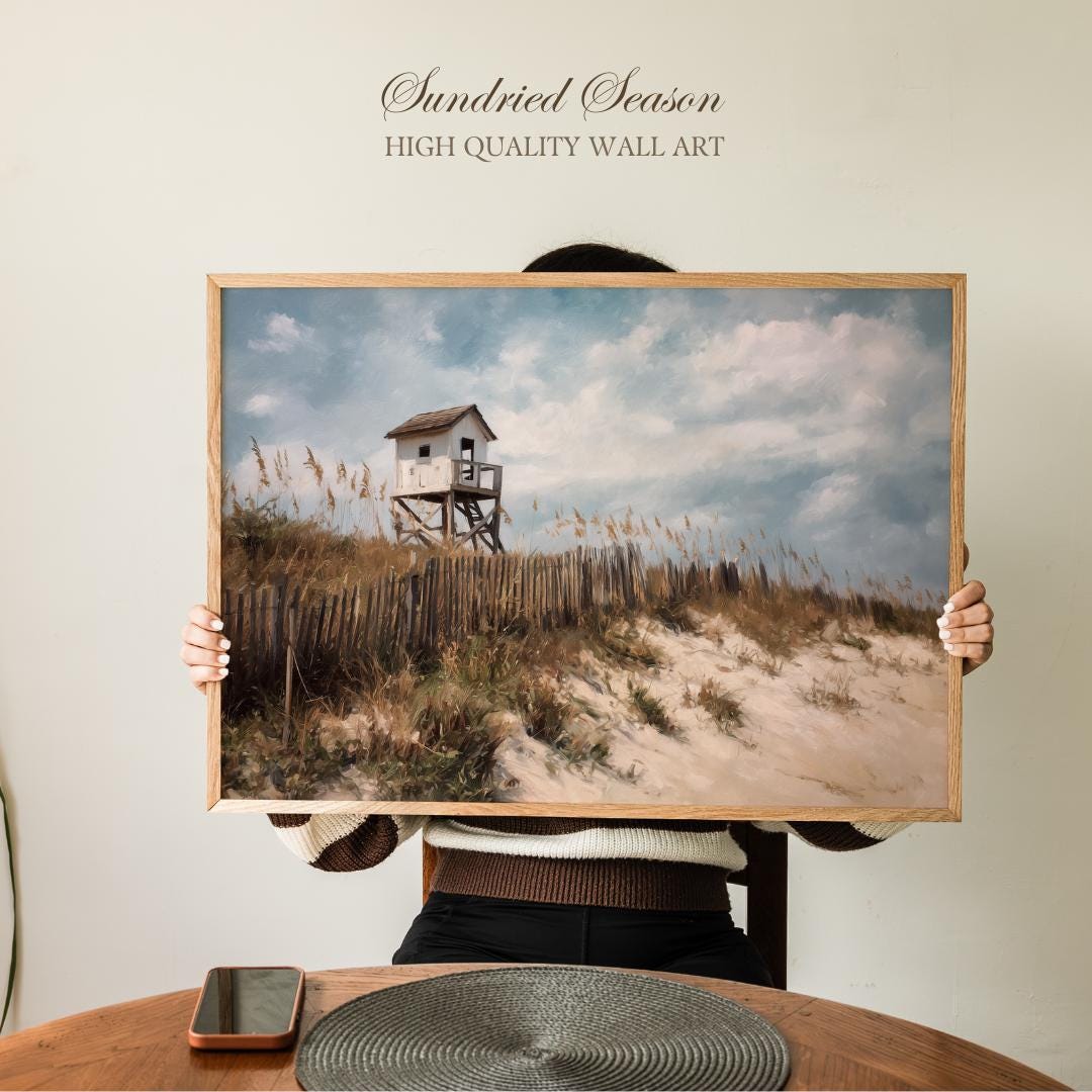 Outer Banks Beach Wall Art, Coastal Sand Dune Print , Rustic North ...