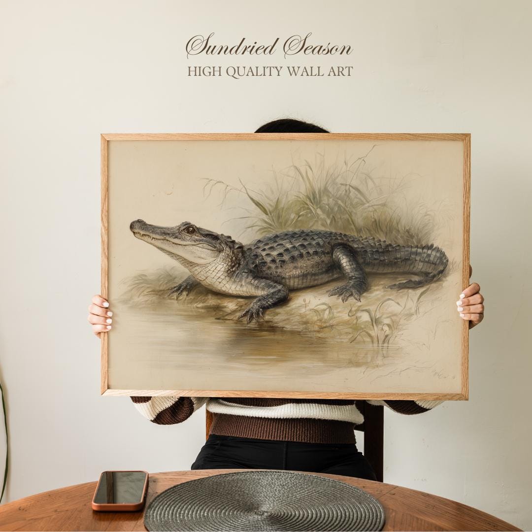Spectacled Caiman Art Print Found in the Wetlands and Rivers of Brazil ...