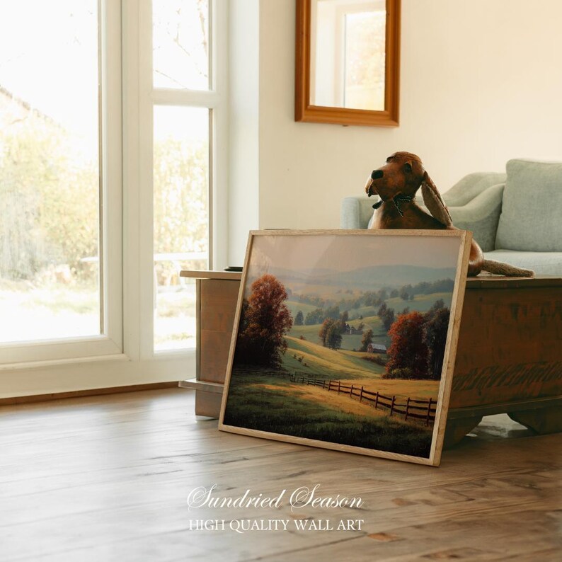 Kentucky Bluegrass Region Art Print, Rural Autumn Farm Painting ...