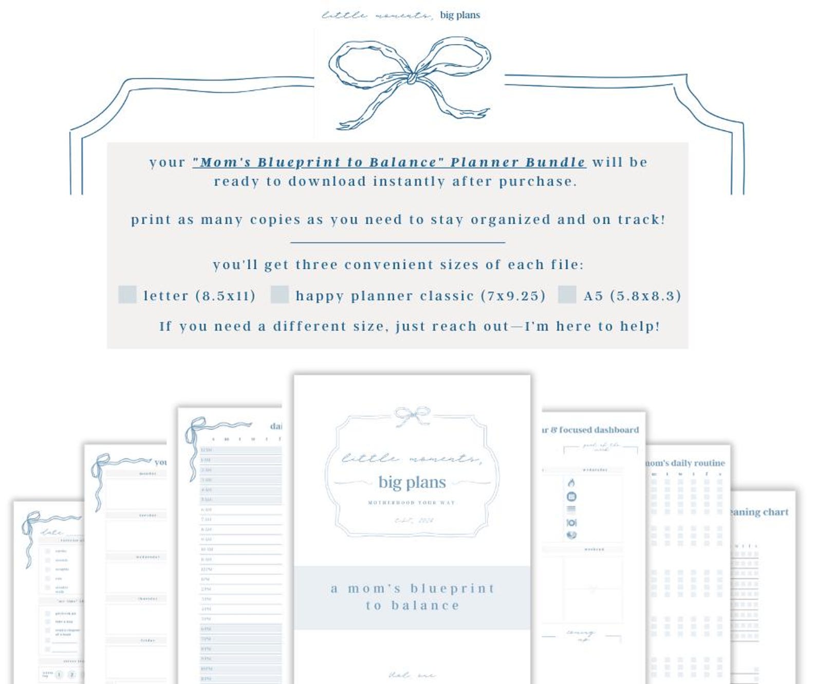 Mom's Blueprint to Balance Bundle: Digital Planner for Busy Moms With ...