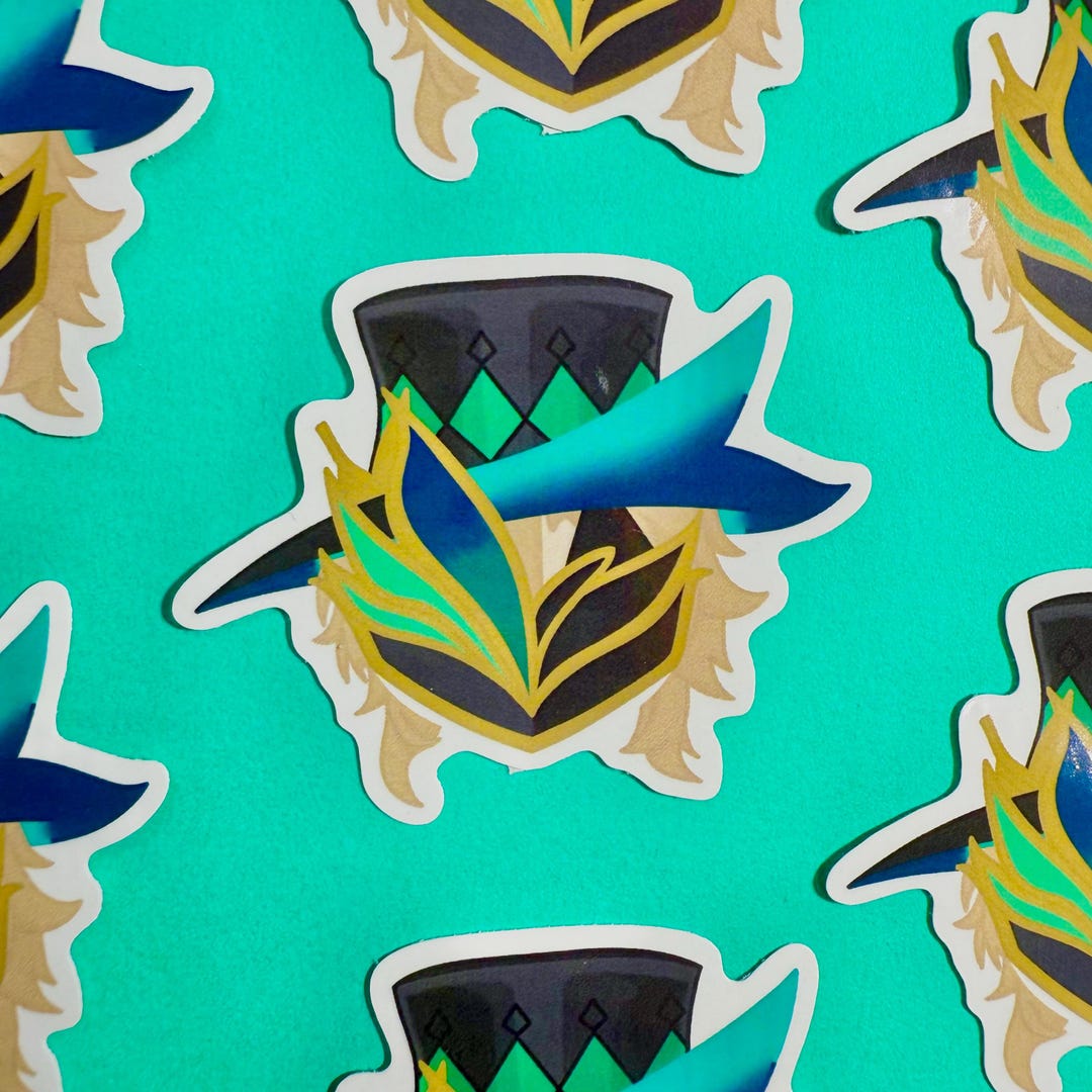 Aventurine Stickers Honkai Star Rail Origami Bird HSR Kawaii Cute ...