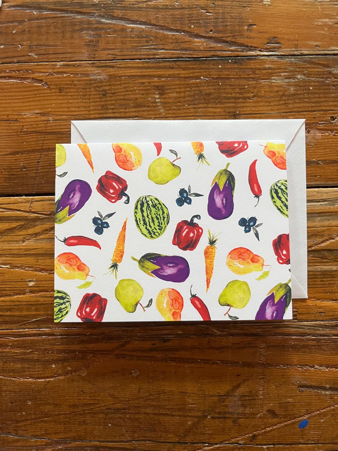 Fruit & Vegetable Greeting Card - Etsy