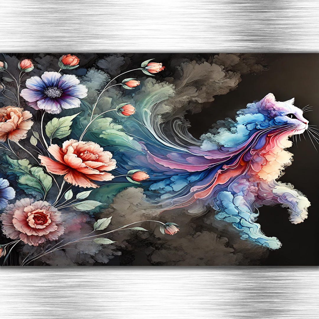 Abstract Acrylic Wall Art | One of a Kind Cat Transformation | Vibrant ...