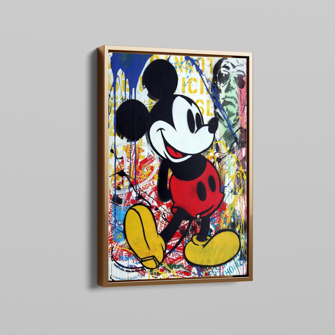 Mickey Mouse Street Graffiti Canvas Wall Art, Mickey Mouse Pop Art ...