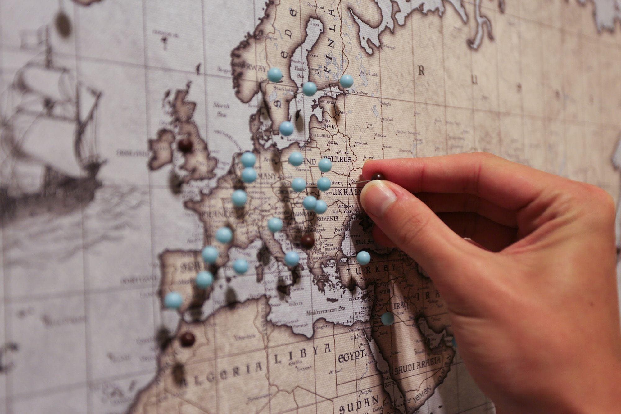 Large Detailed Push Pin Travel Map, Places You've Been World Map ...