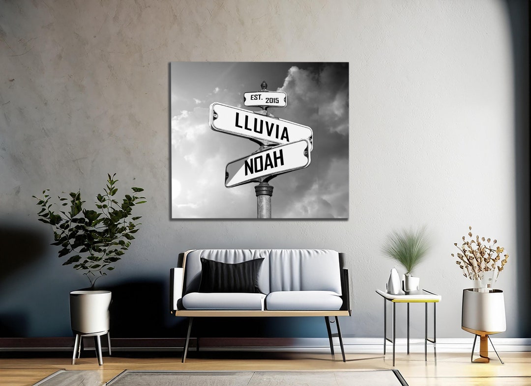 Personalized Street Sign Poster, Custom Directional Name Print, Family ...