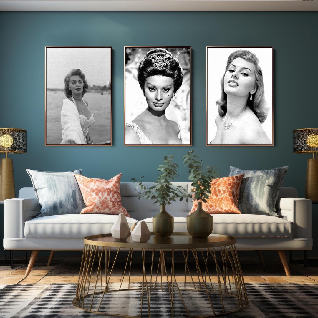 Exclusive Sophia Loren Black and White Wall Art Set of 3 - Timeless ...
