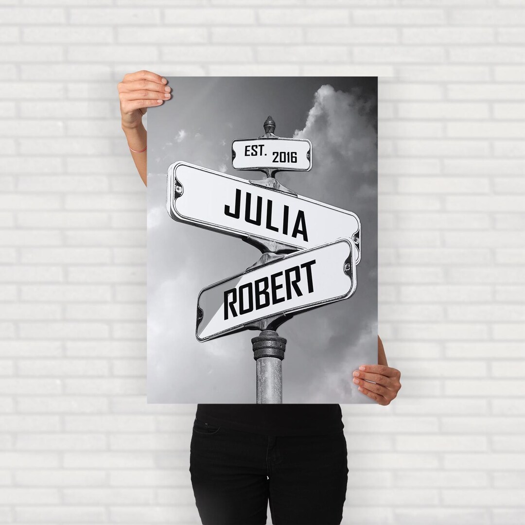 Personalized Name Street Sign Poster, Custom Name Direction Sign Print ...