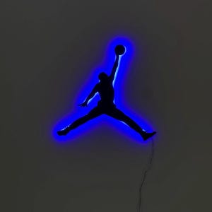 Michael Jordan Jumpman Metal Led Wall Sign, Gift for Boyfriend Art ...