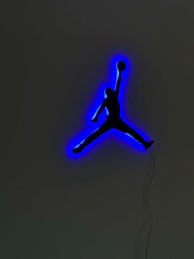 Michael Jordan Jumpman Metal Led Wall Sign, Gift for Boyfriend Art ...