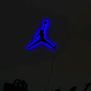 Michael Jordan Jumpman Metal Led Wall Sign, Gift for Boyfriend Art ...