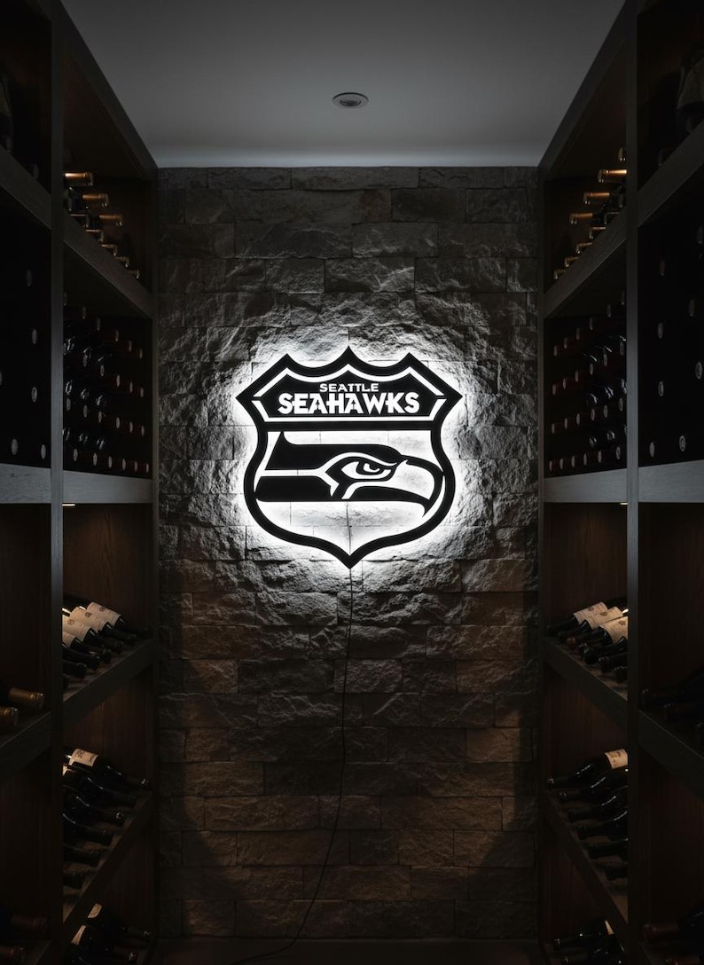 Seahawks LED Metal Wall Art | NFL Team Sign, Man Cave Decor - Etsy