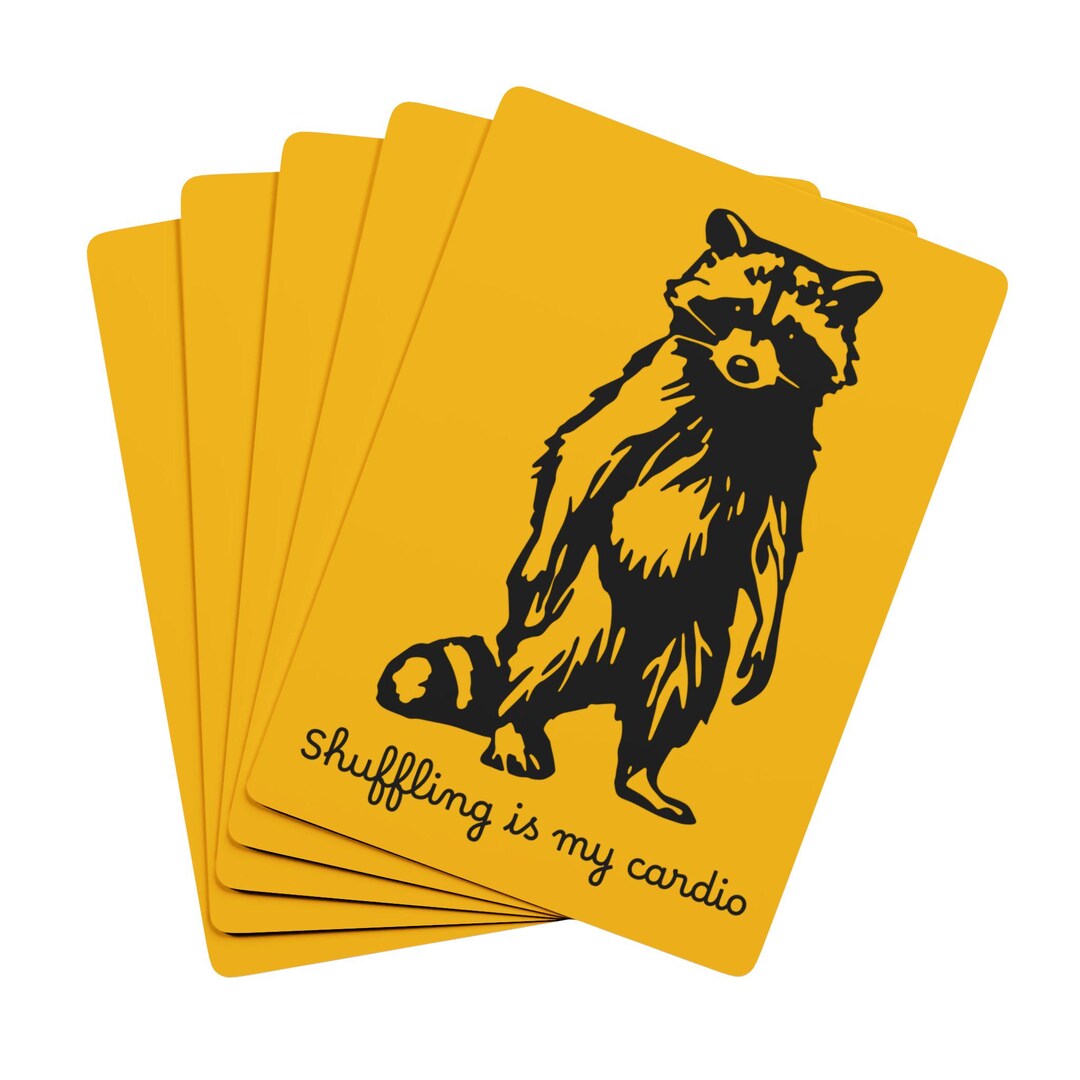 Funny Raccoon Playing Cards, "shuffling is My Cardio", Unique Gifts ...