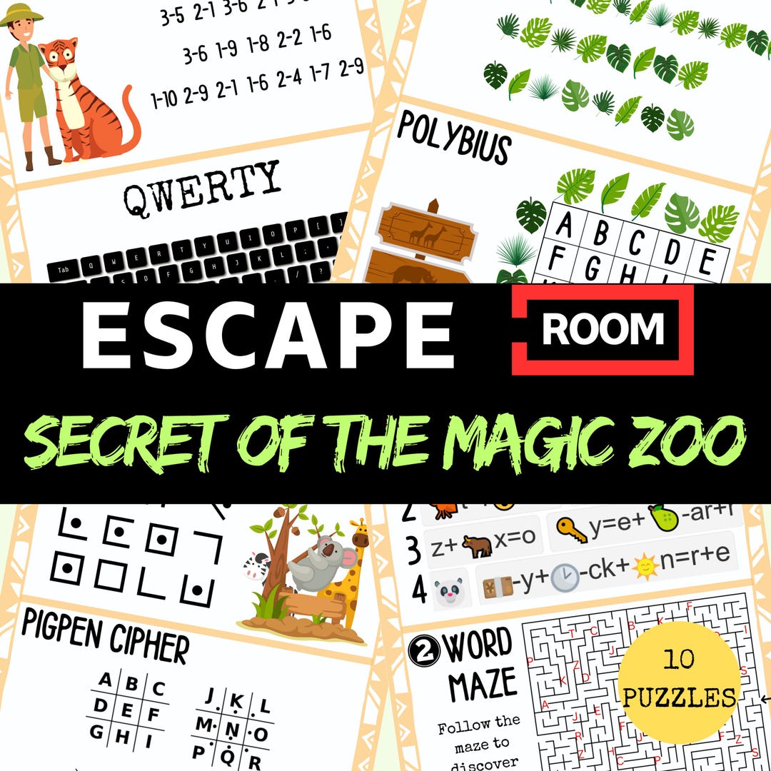 Magic Zoo Escape Room: Printable Kids Birthday Party Game (PDF Download ...