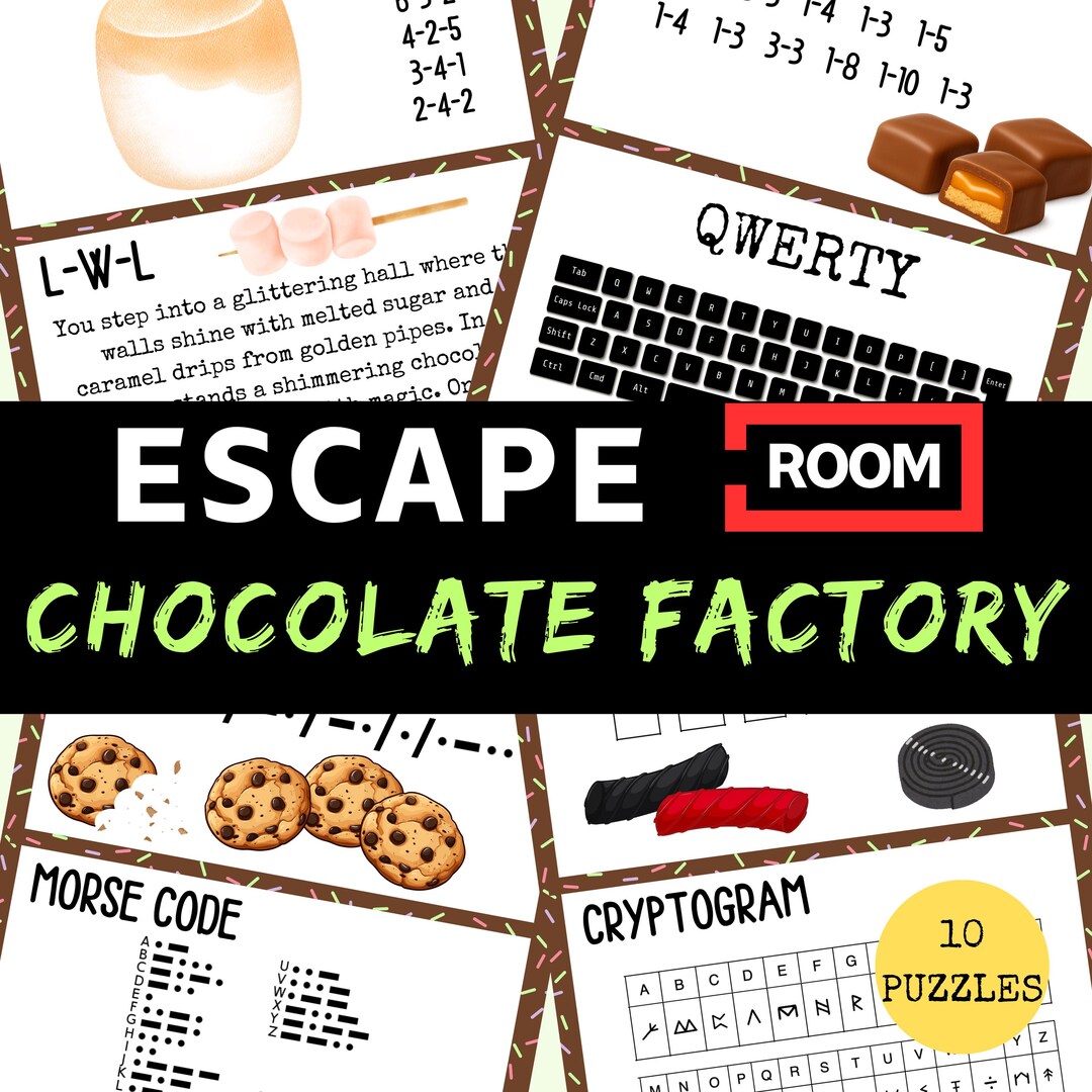 Chocolate Factory Escape Room: Printable Kids Birthday Party Game (PDF ...