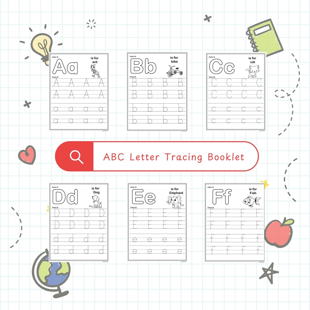 ABC Letter Tracing Booklet - Uppercase + Lowercase - Learn the Alphabet ...