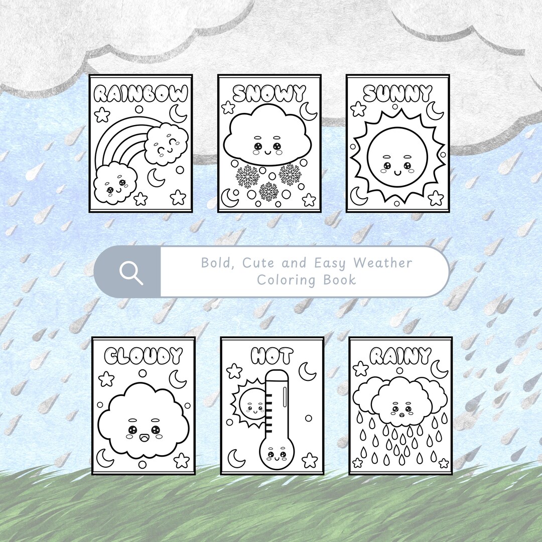 Adorable Weather Coloring Pages - Instant Digital Download - Teacher ...