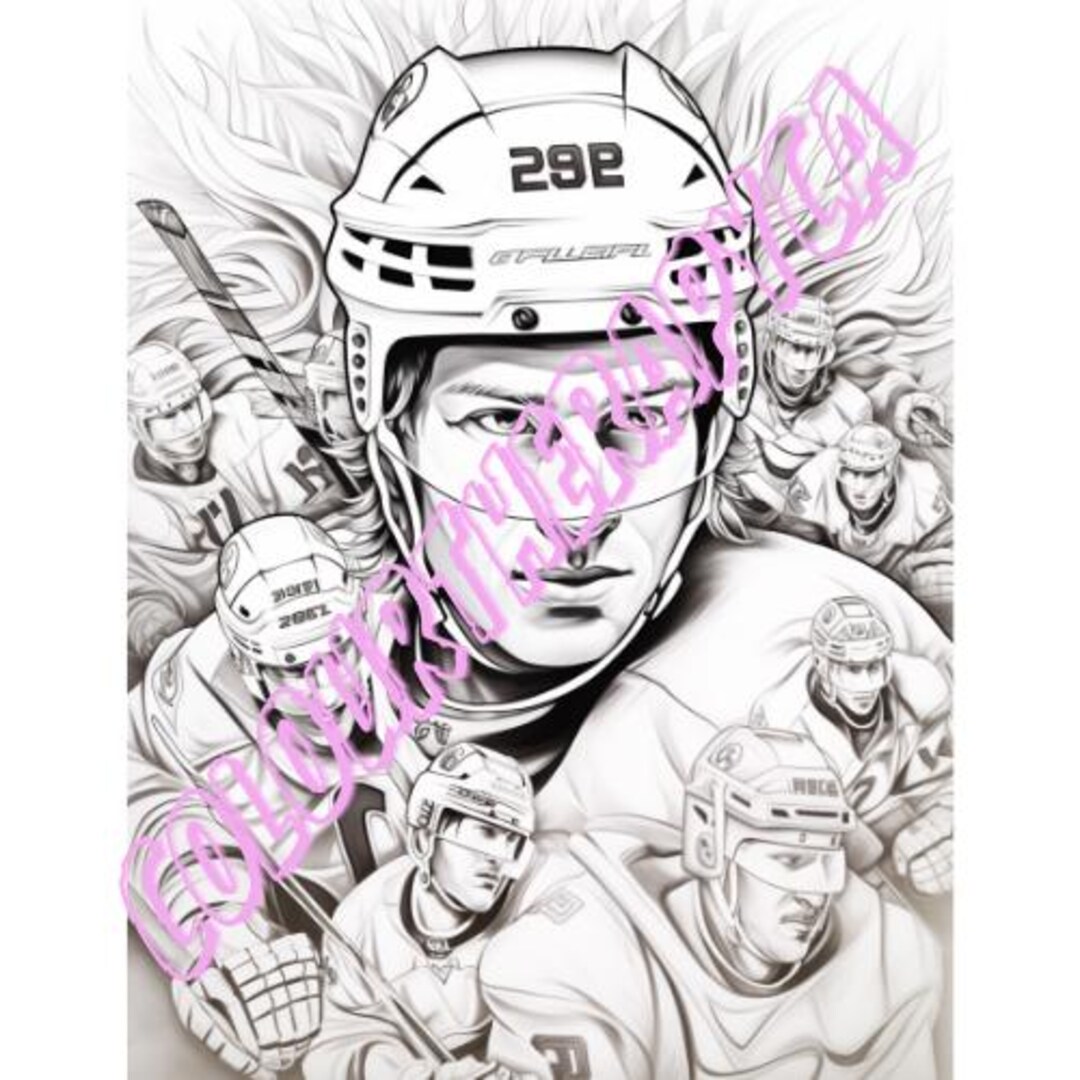 Hockey Colouring Page Refill Pack Cardstock Colouring Pages Gift Pack ...