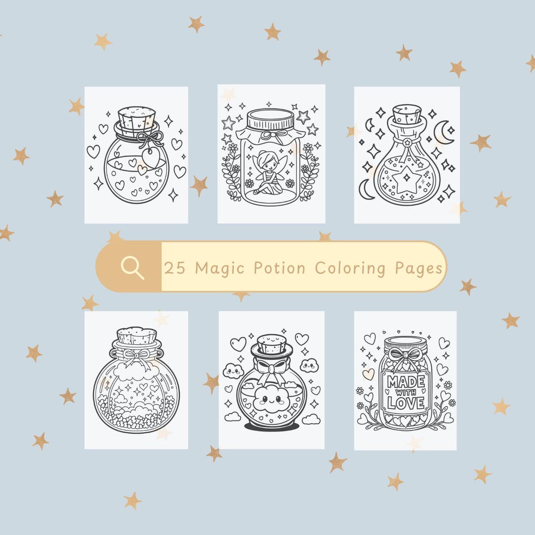25 Magic Potion Coloring Pages - Digital Download - Etsy