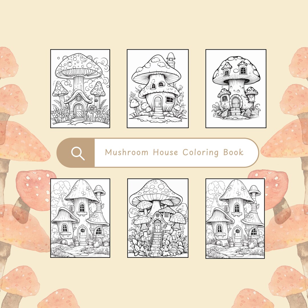 Cozy Mushroom House Coloring Book - Instant Digital Download - Cozy ...