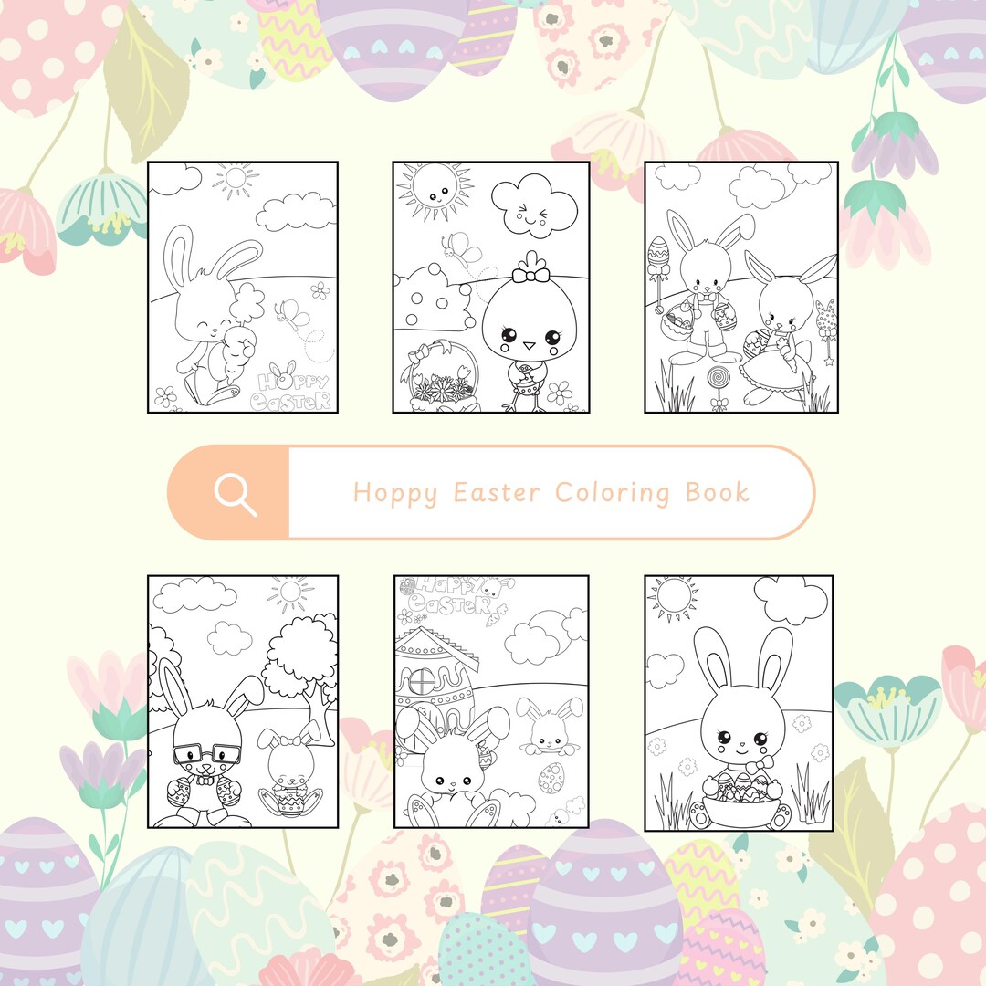 Hoppy Easter Coloring Book - Instant Digital Download - Teacher ...