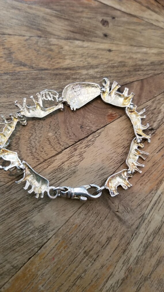 Sterling Silver Noah's Ark Animal Link Polished Brace… - Gem
