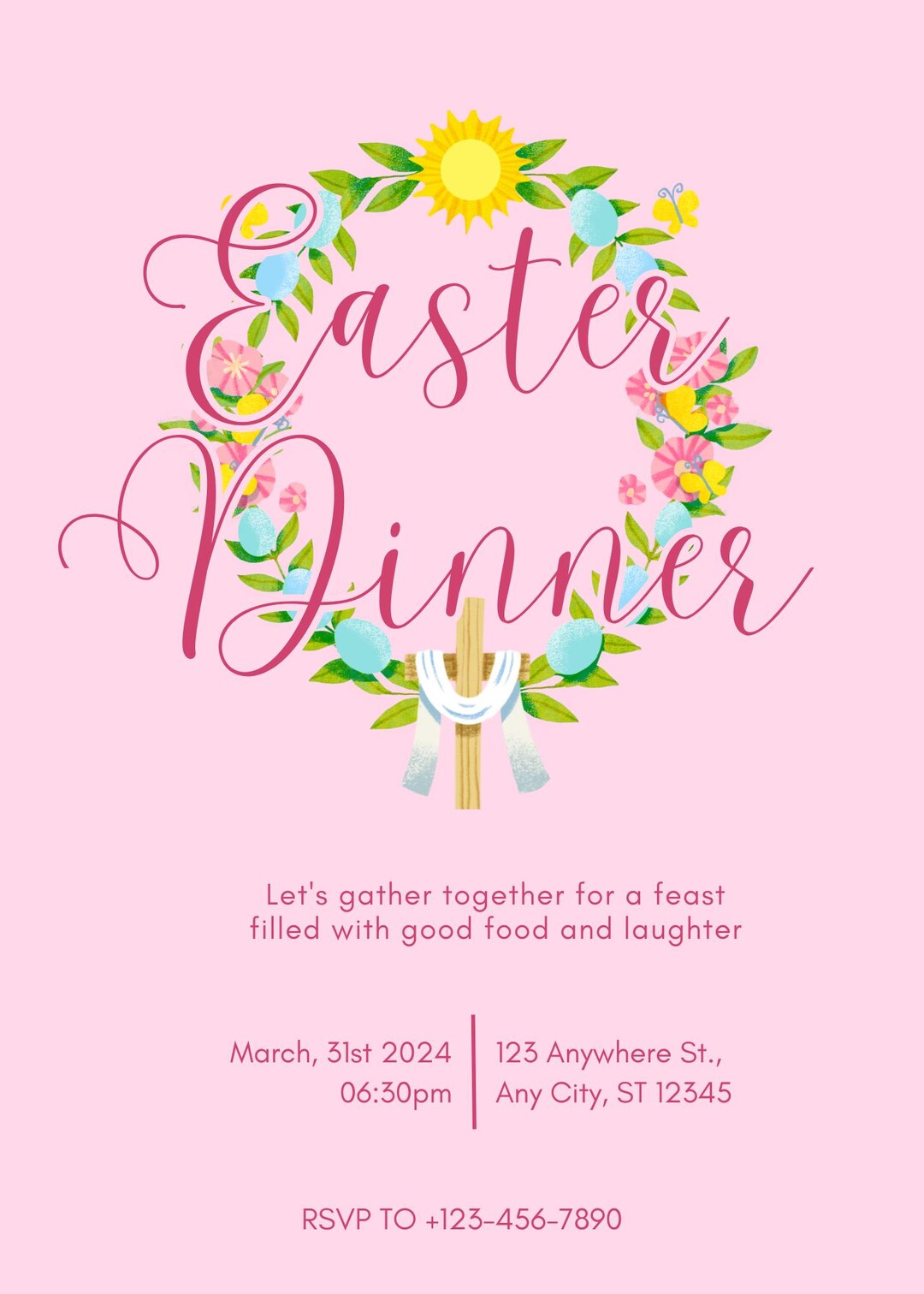 Easter Dinner Invite - Etsy