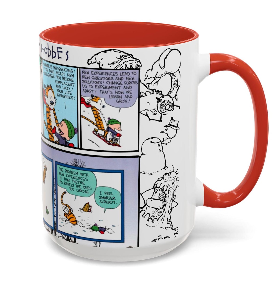 Calvin and Hobbes Coffee Mug, Funny Cartoon Character Tea Cup, Cute ...