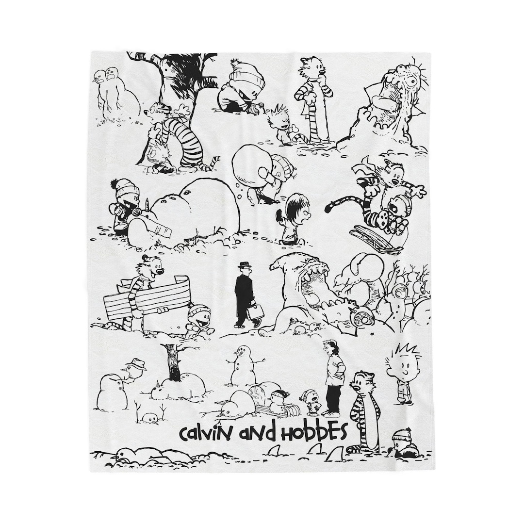 Calvin and Hobbes Plush Blanket, 50 X 60 Cozy Cartoon Throw, Kids ...